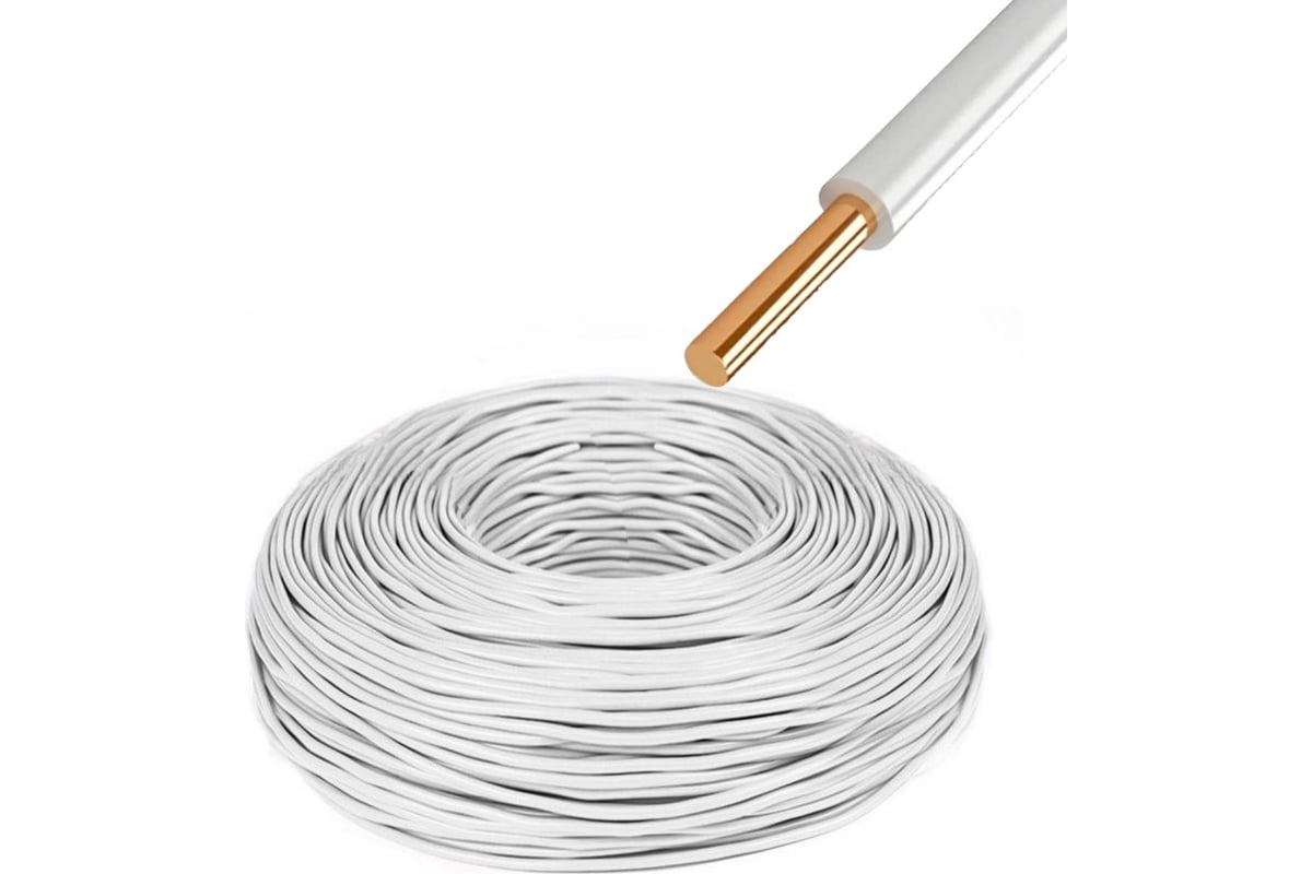 Провод пувнг(а)-ls АлКЗ 1x2,5 белый (50м) гост PUV-LS 1х2,5 W-50 ...