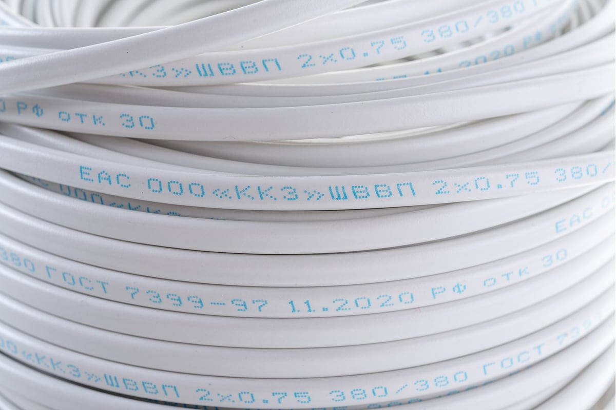 Провод REXANT ШВВП 2х0,75 мм2, 50 м, ГОСТ 7399-97 01-8086-50 - выгодная ...