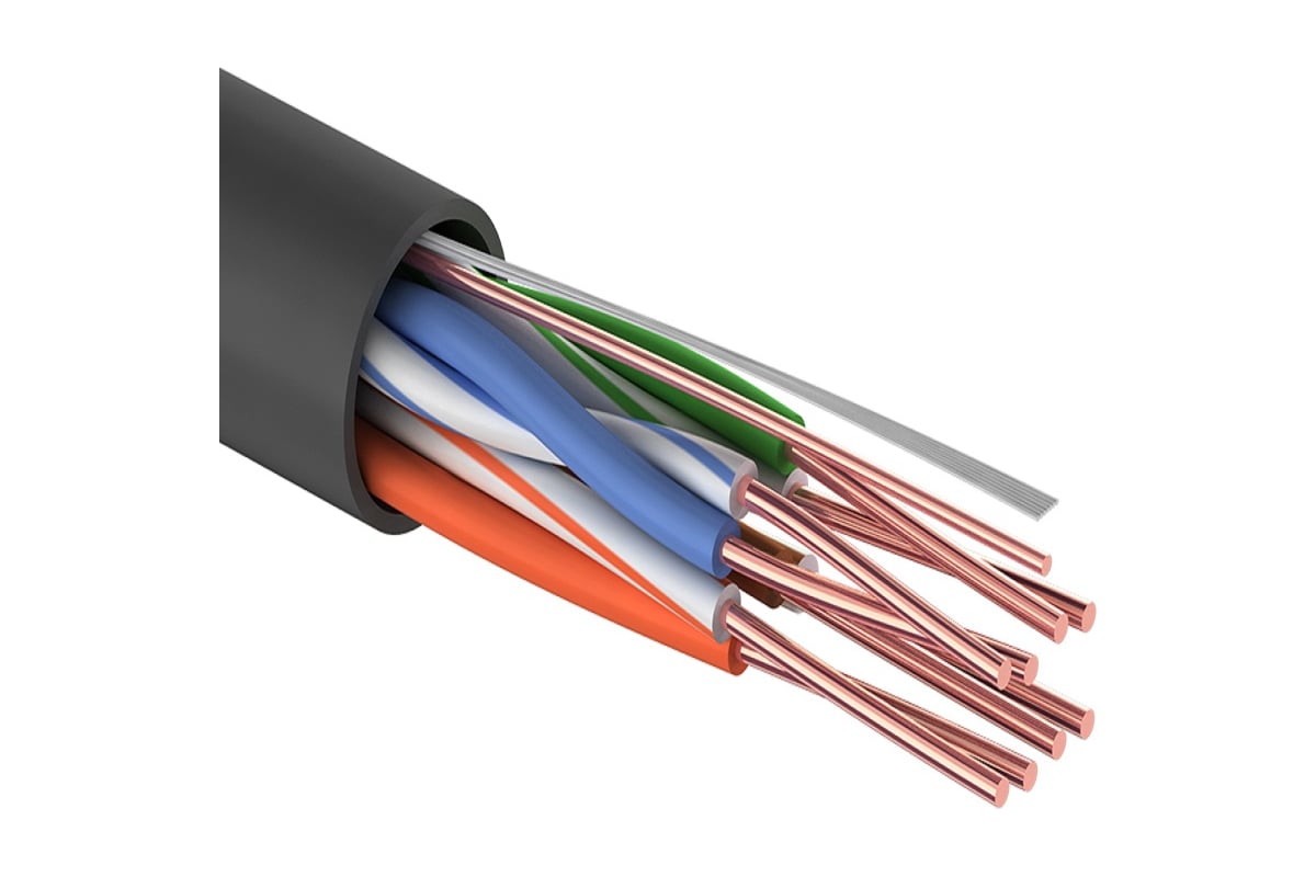 Кабель PROconnect UTP 4PR 24AWG, CCA, CAT5e, PE, черный, OUTDOOR, бухта ...