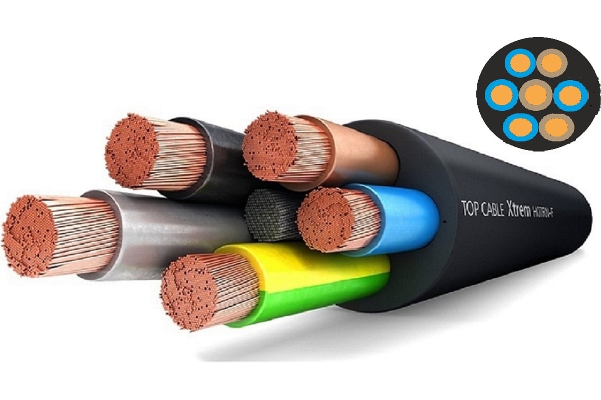 Силовой гибкий кабель Top Cable XTREM H07RN-F 7Х1,5 0,6 1kV с изоляцией ...