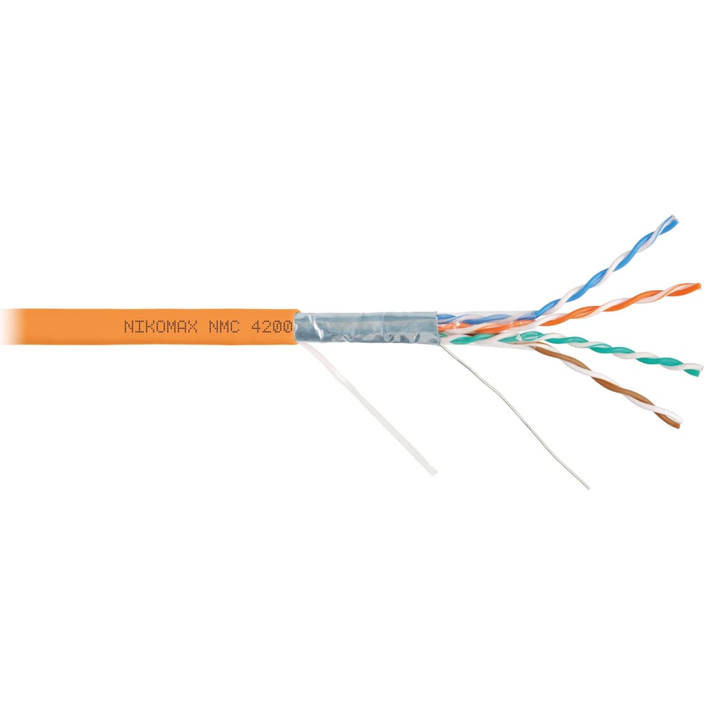 Кабель NIKOMAX F/UTP 4 пары, Кат.5e (Класс D), тест по ISO/IEC, 100МГц, одножильный, BC (чистая ...