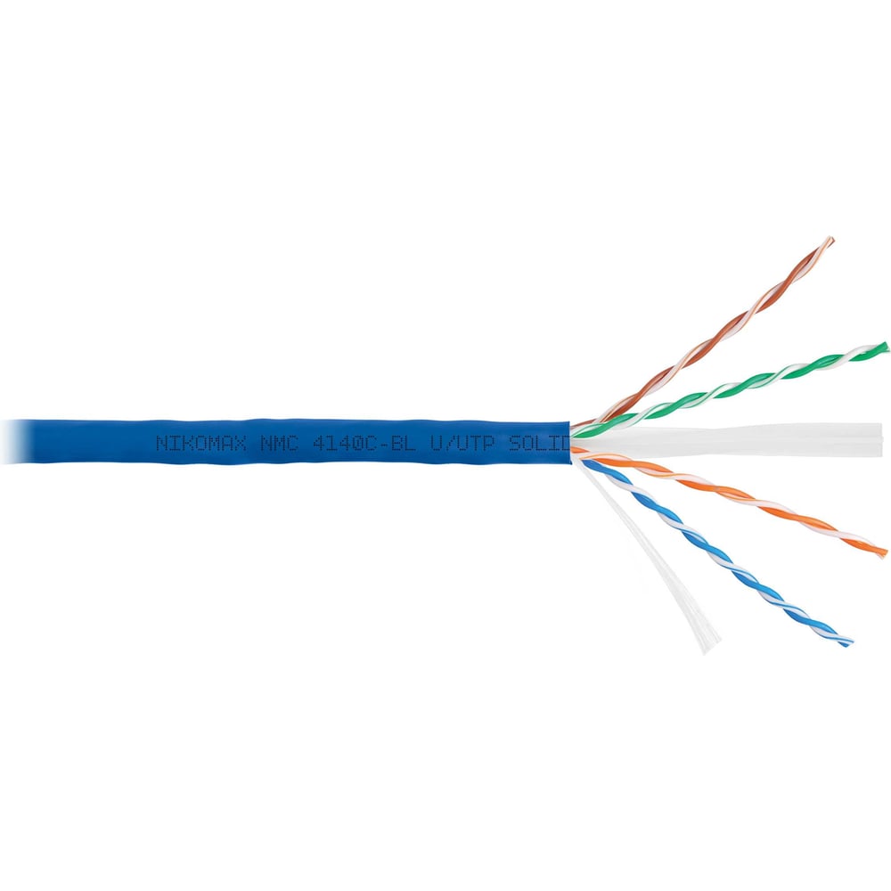 Кабель NIKOMAX U/UTP 4 пары, Кат.6 (Класс E), тест по ISO/IEC, 250МГц ...