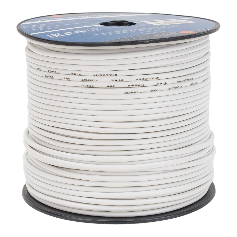 Провод ПГВА ДИАЛУЧ 1,5 белый (катушка-100м), бух. ПГВА 1,5 белый ...