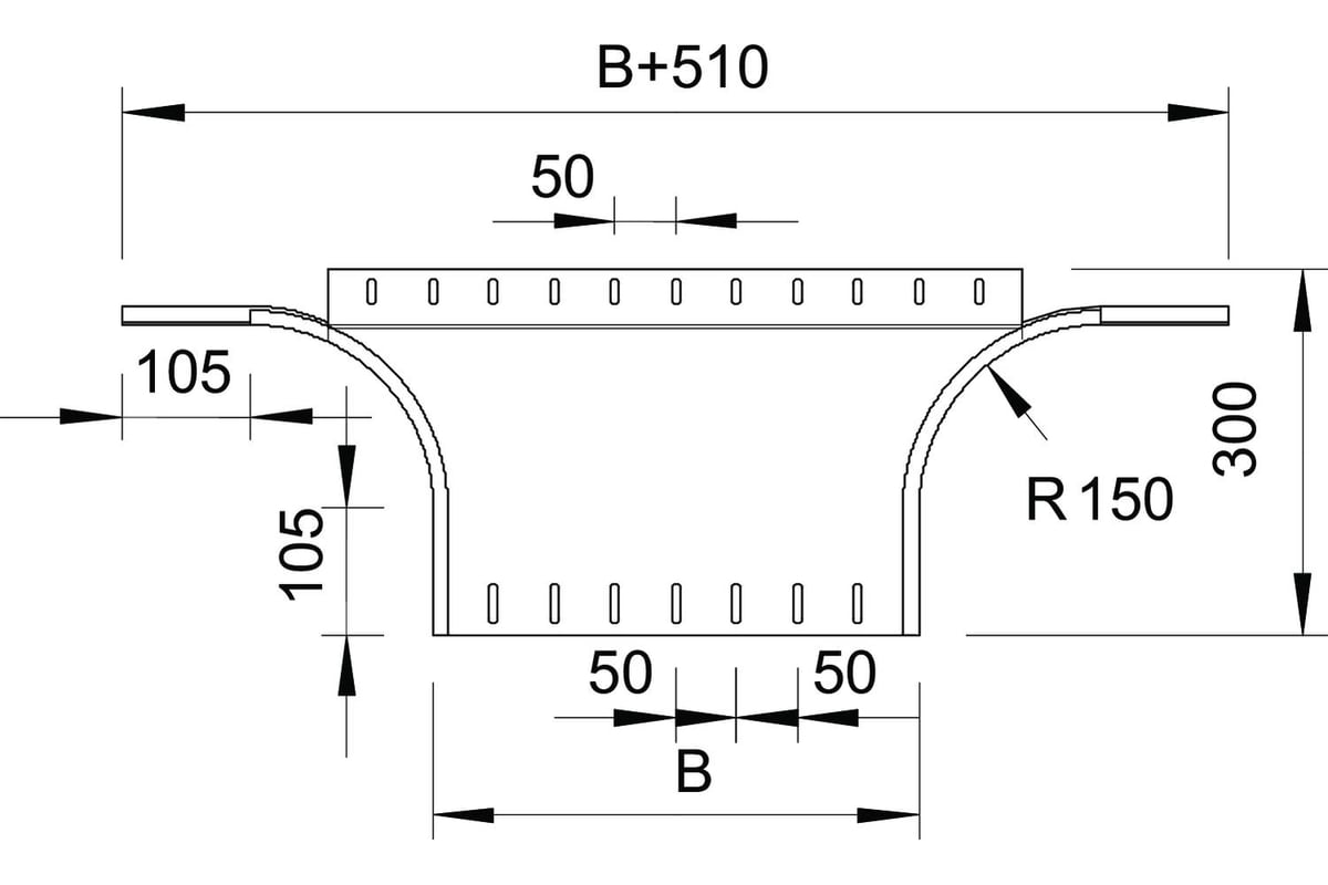 Секция Т/Х-образная для листовых лотков OBO Bettermann RAA 155 FS, h ...