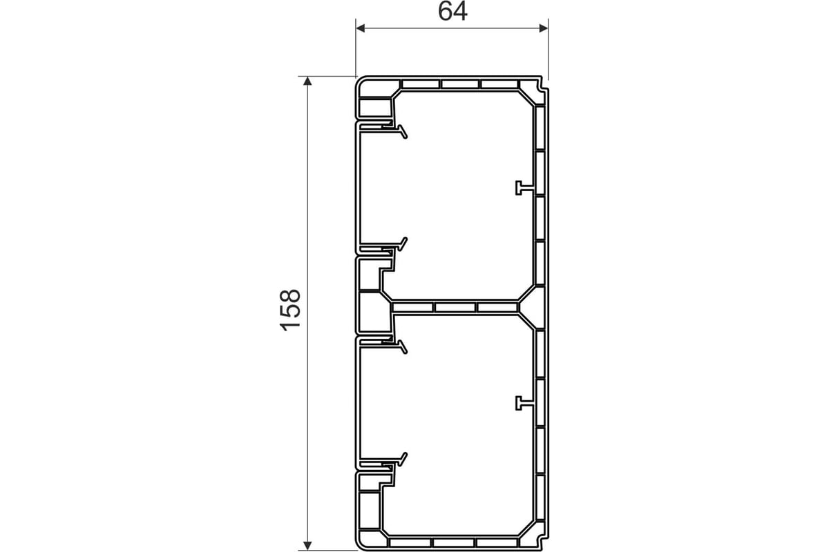 Парапетный кабельный канал KOPOS комплект 2 метра PK 160X65 D_HD ...
