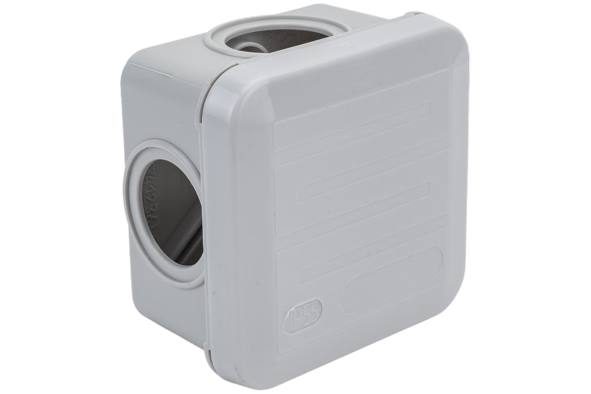 Разветвительная коробка STEKKER 70*70*40мм, 4 ввода, IP55, светло-серая ...