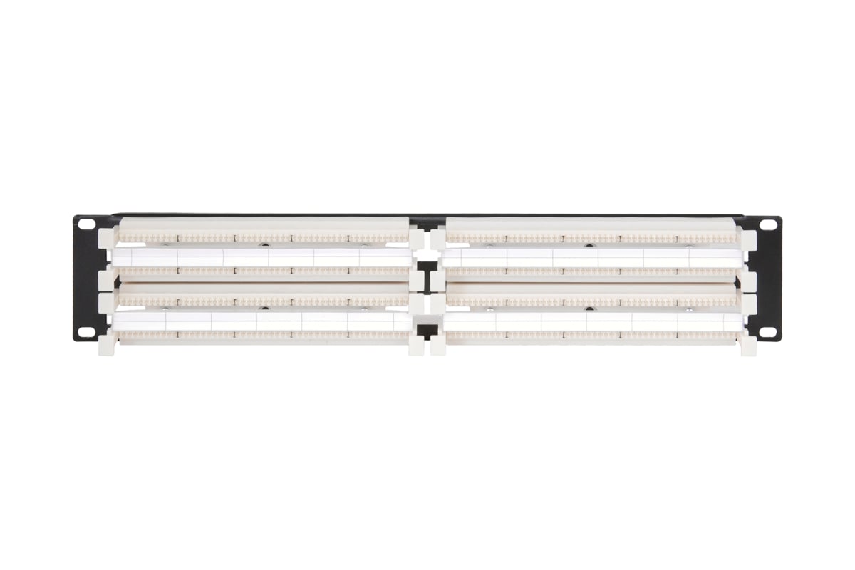 Коммутационная панель 110 типа NIKOMAX 19, 2U, 200 пар, белая с черным ...