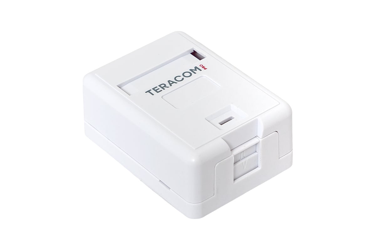 Корпус настенной розетки EKF TERACOM PRO на 1 модуль Keystone со шторкой и маркером, белый TRP ...