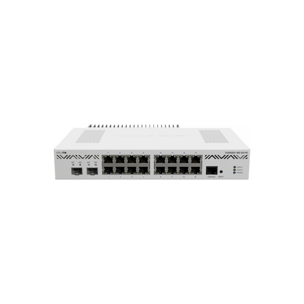 Маршрутизатор Mikrotik 16 1gbit rj45, 2 10gbit sfp+ CCR2004-16G-2S+PC ...