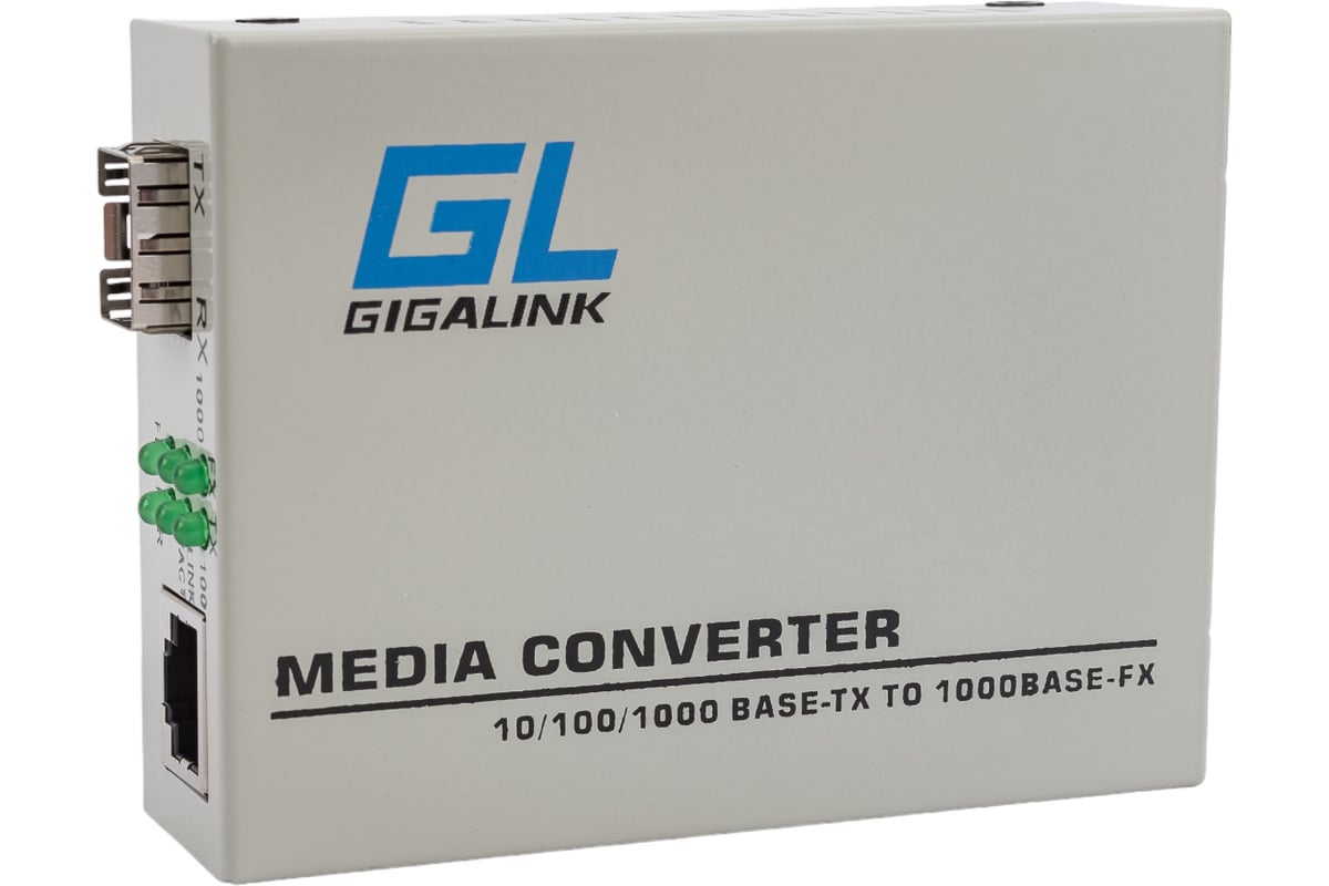 Конвертер UTP-SFP GIGALINK 10/100/1000Мбит/с в 1000Мбит/с GL-MC-UTPG ...
