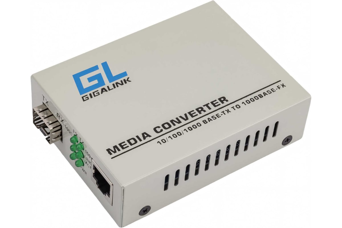 Конвертер UTP-SFP GIGALINK 10/100/1000Мбит/с в 1000Мбит/с GL-MC-UTPG ...