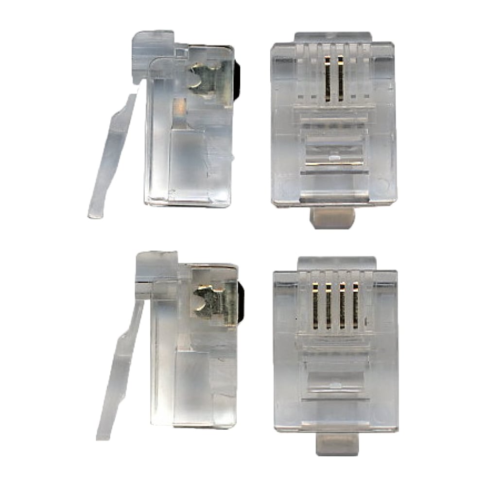 Телефонный коннектор TWT RJ-11 4P4C для трубки, 100 шт. в упаковке PL11 ...