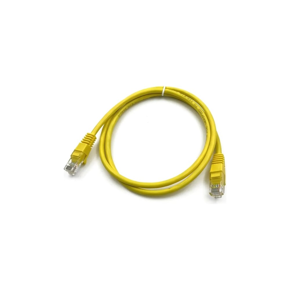 Патч-корд BURO UTP-5E-1M-Y UTP 4 пары cat5E CCA molded 1м желтый RJ-45 ...