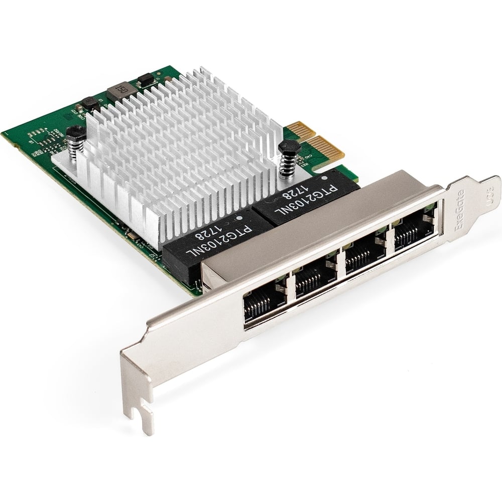 Сетевой адаптер ExeGate EXE-564 PCI-E x1 v2.0, 4xRJ45, UTP 10 100 ...