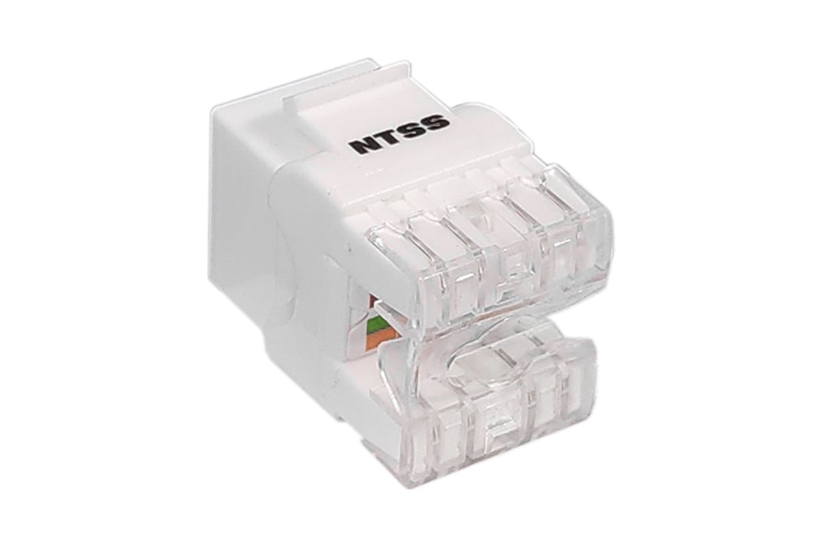 Розеточный модуль NTSS Keystone UTP RJ45 cat.6, 180 градусов, белый ...