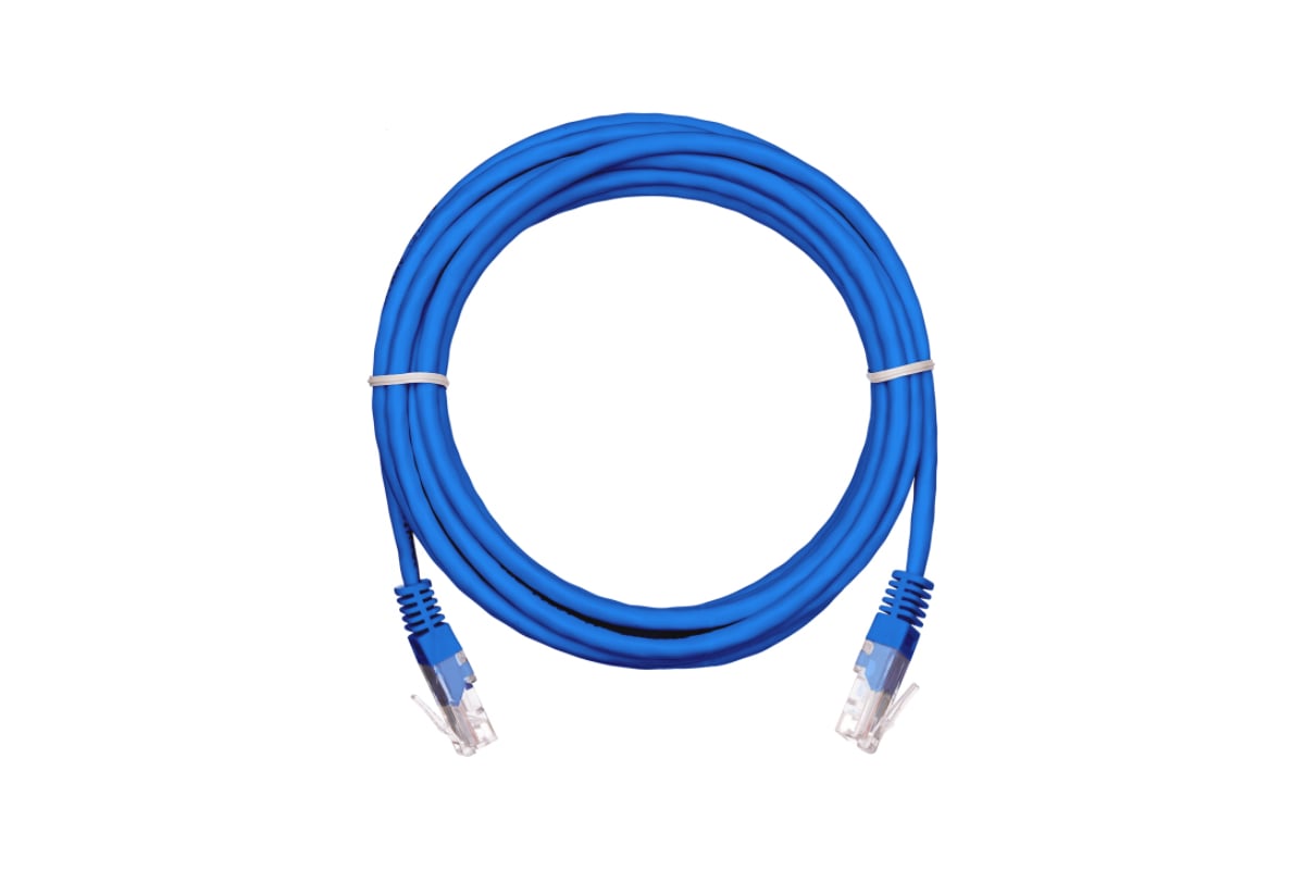 Шнур NETLAN U/UTP 4 пары, категория 5e, медный, PVC, синий, 2м, 10 штук EC-PC4UD55B-BC-PVC-020 ...