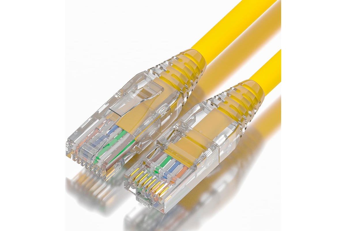 Сборный патч-корд GCR 2.0m LSZH UTP категории 5e, желтый, коннектор ...