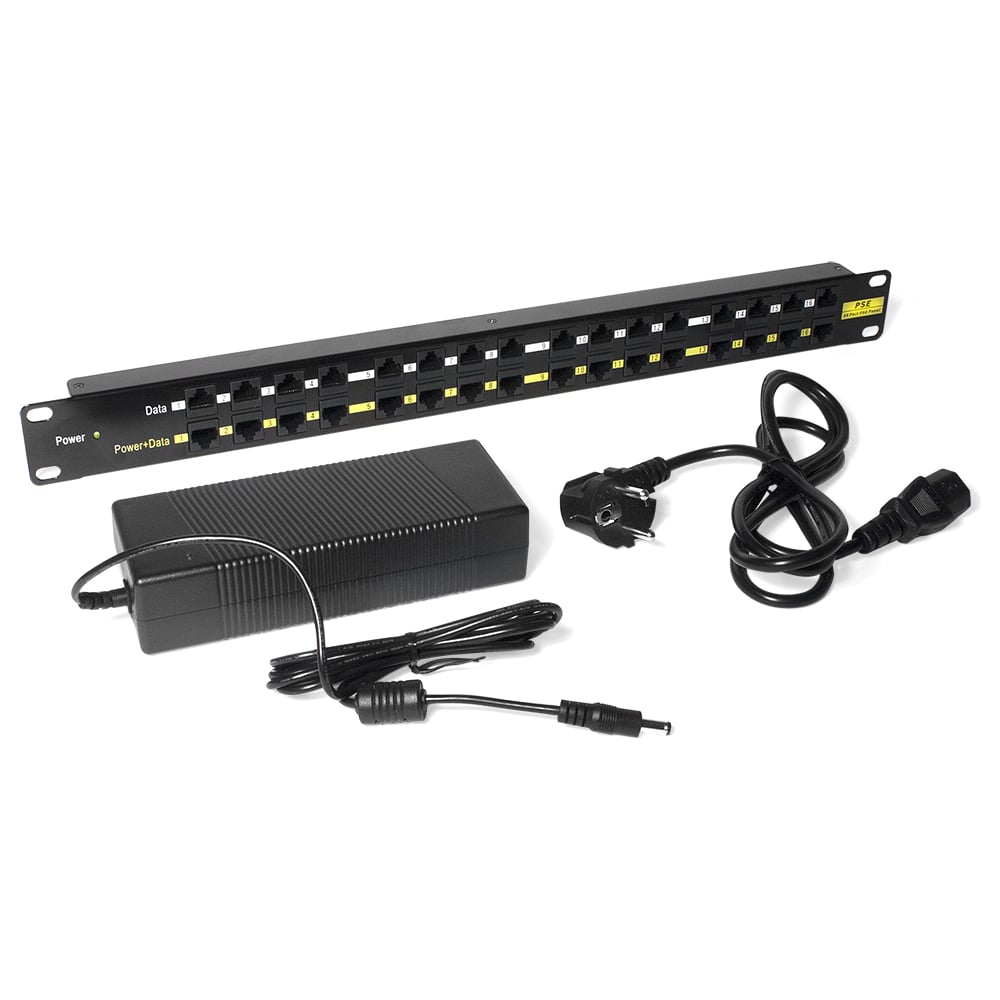 Панель LANMASTER POE 19, 16 портов, с двумя блоками питания 48V, 120W LAN-PP16-POE/A2 - выгодная ...