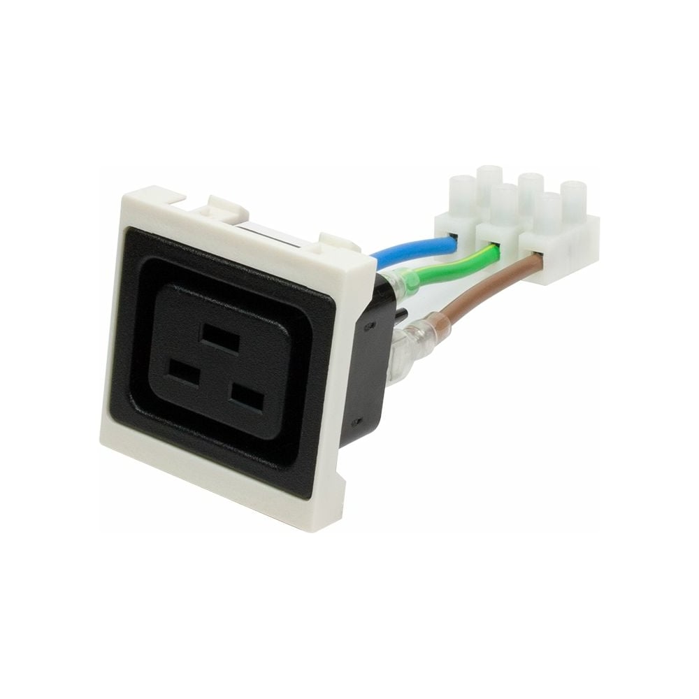 Розетка LANMASTER IEC 60320 C19, 16A, 250V, формата Mosaic, 45x45 мм ...
