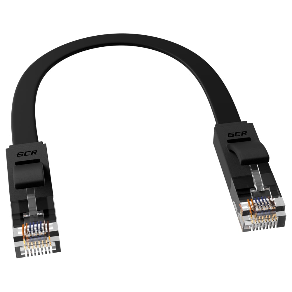 Патч-корд GCR PROF 0.15m, UTP медь кат.6, черный, 30 AWG, 10 Гбит/с ...