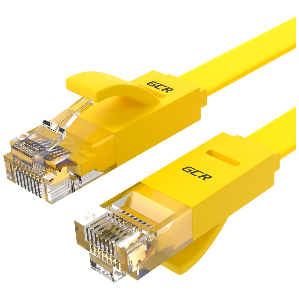 Патч-корд GCR PROF 0.5m, UTP медь кат.6, желтый, 30 AWG, 10 Гбит/с ...
