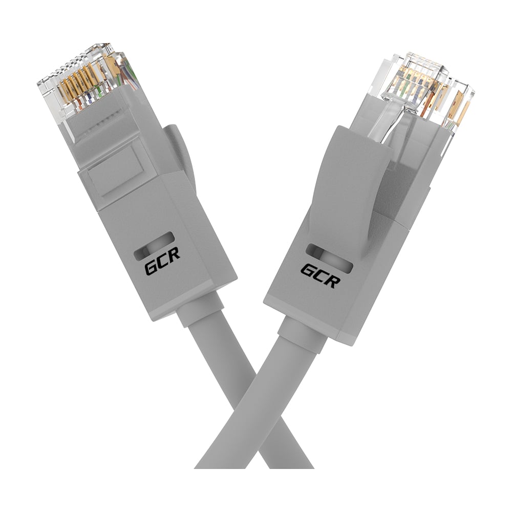 Патч-корд GCR прямой 1.8m UTP кат.5e, серый, 24 AWG, 1 Гбит/с, RJ45 ...