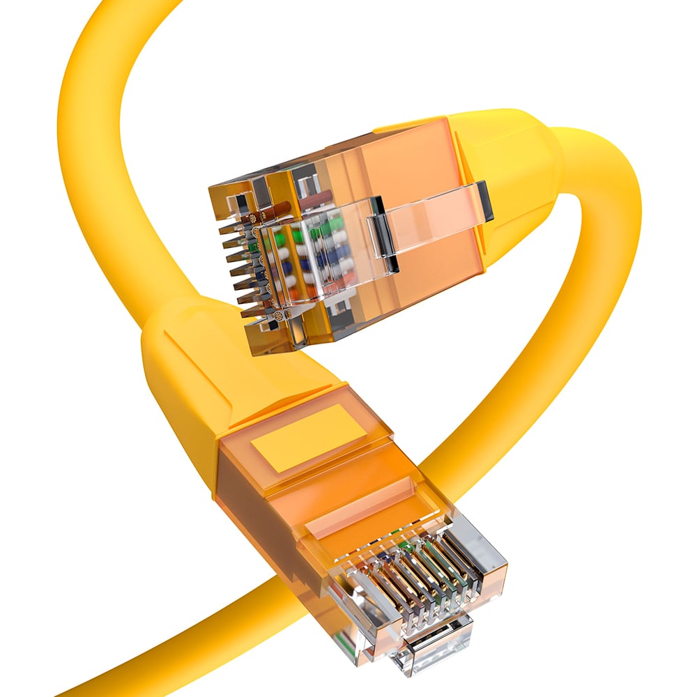 Патч-корд GCR прямой 2.0m LSZH UTP кат.6, желтый, 24 AWG, без фиксатора ...