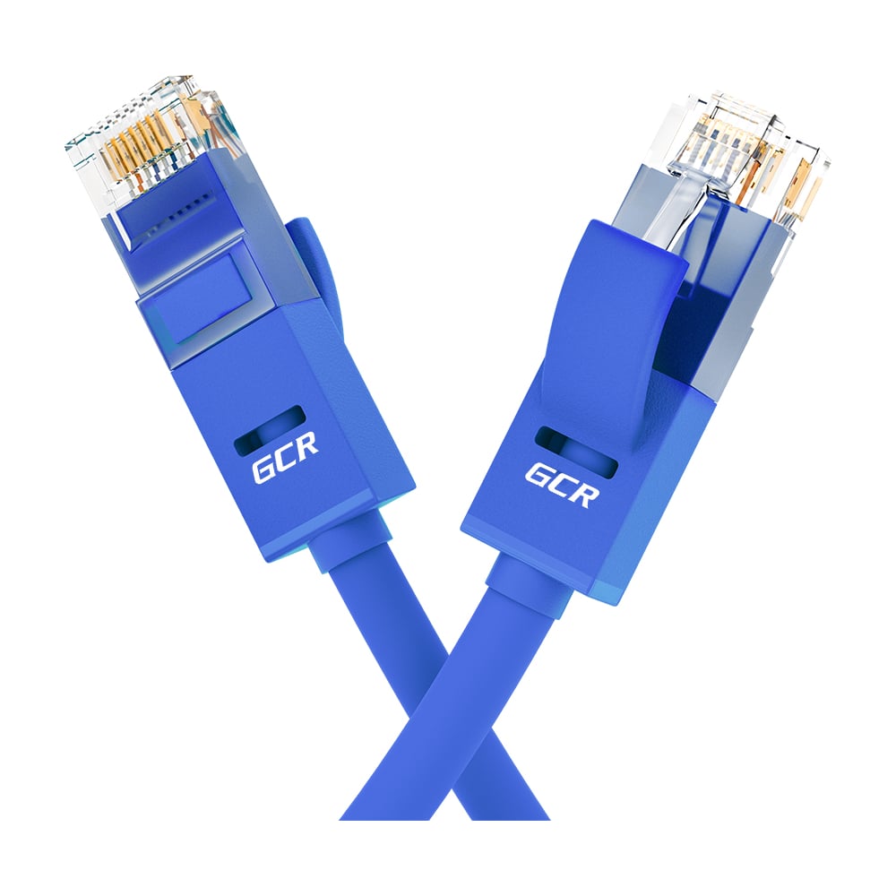 Патч-корд GCR прямой 2.5m UTP кат.5e, синий, 24 AWG, 1 Гбит/с, RJ45 ...