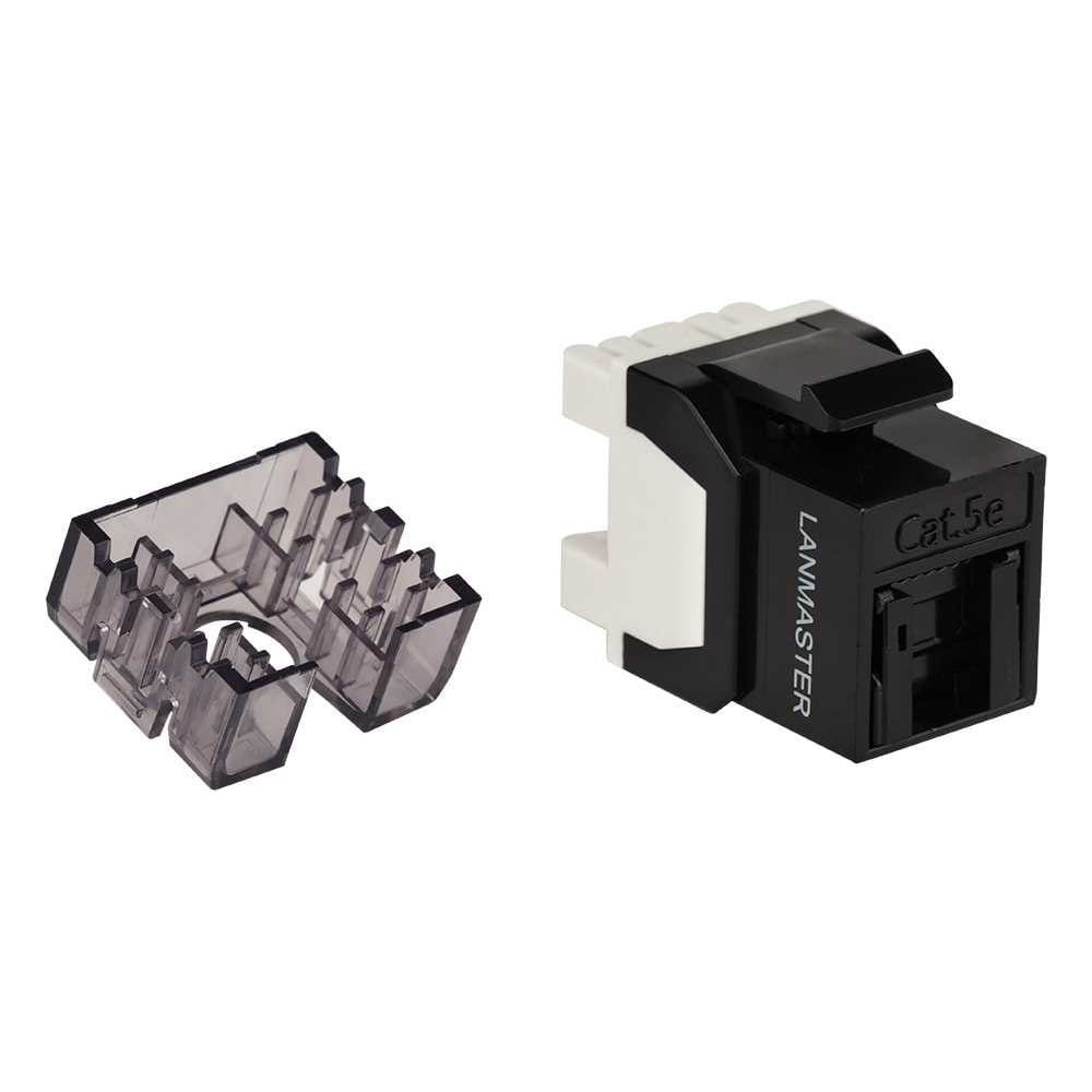Модуль Keystone LANMASTER RJ45, неэкранированный, кат.5E, со встроенной шторкой, 180 градусов ...