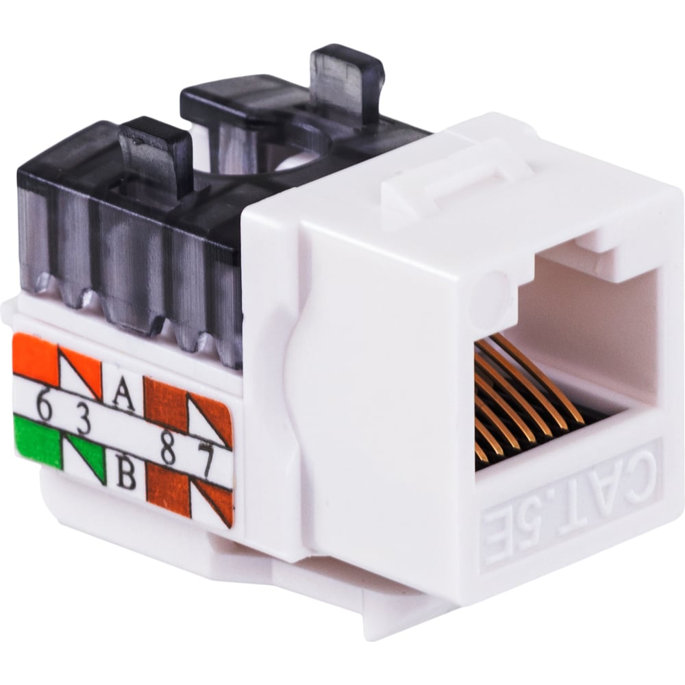Модуль Keystone DATAREX кат.5e, UTP, 1xRJ45, T568A/B, 90, белый DR-510000 - выгодная цена ...