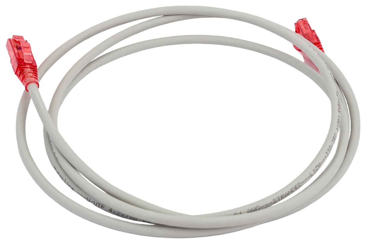 Патч-корд Hyperline PC-LPM-UTP-RJ45-RJ45-C5e-2M-LSZH-GY U/UTP, Cat.5e ...
