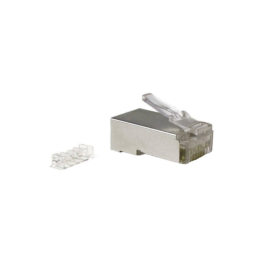 Разъем Hyperline PLUG-8P8C-UV-C6-SH-100 RJ-45(8P8C) под витую пару ...
