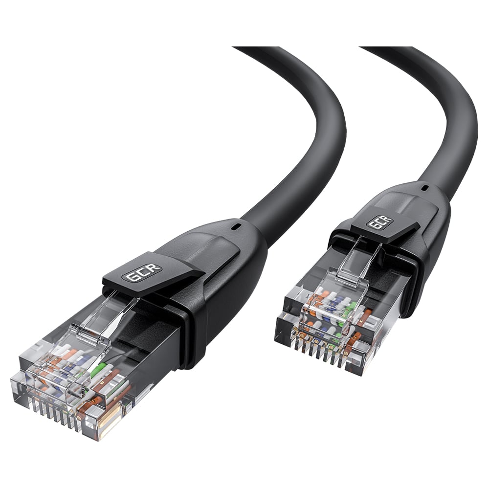 Прямой литой патч-корд RJ45 GCR 1.5m UTP категории 6, черный, 24 AWG ...