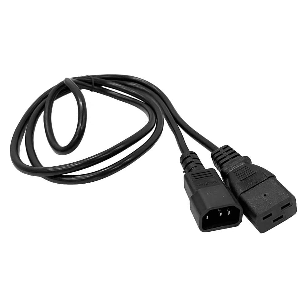 Шнур питания LANMASTER C19-C14, 3х0.75, 220В, 10А, черный, 1.8 м LAN-PP19/14-1.8-BK - выгодная ...