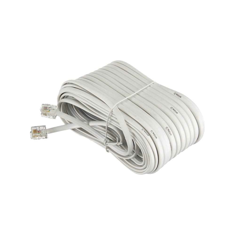 Телефонный удлинитель RJ-11 (6р4с) TWIST 20м, белый, TWCS-TEC-20M-W ...