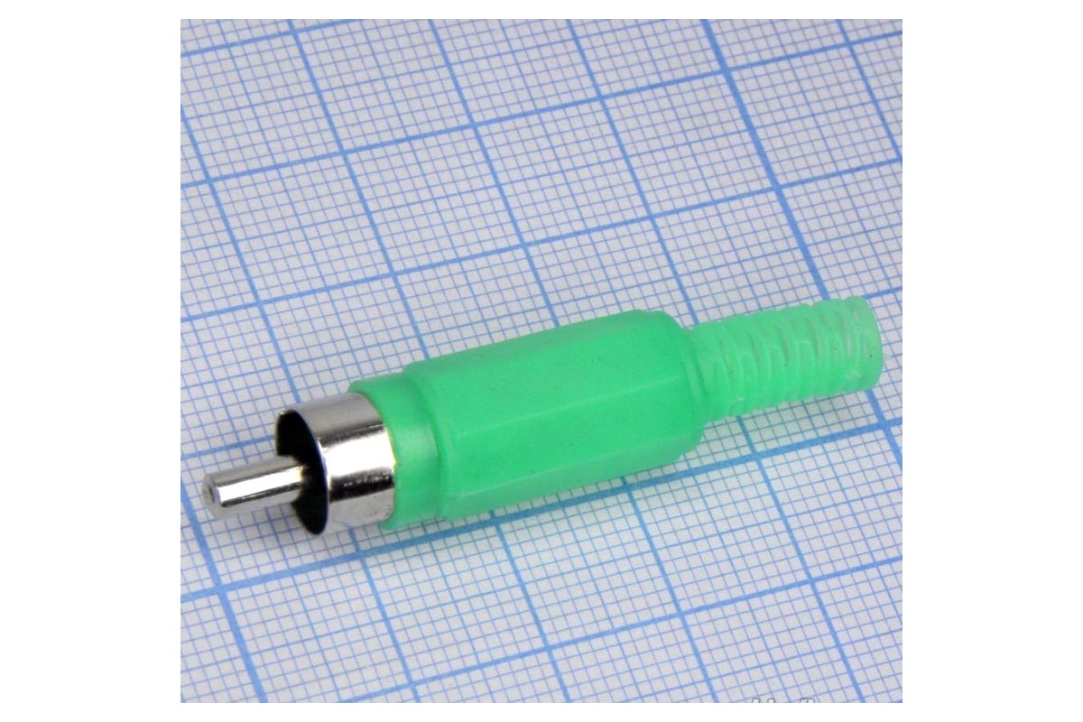 Разъем RCA штекер Pro Legend пластик на кабель, зеленый, PL2148 ...
