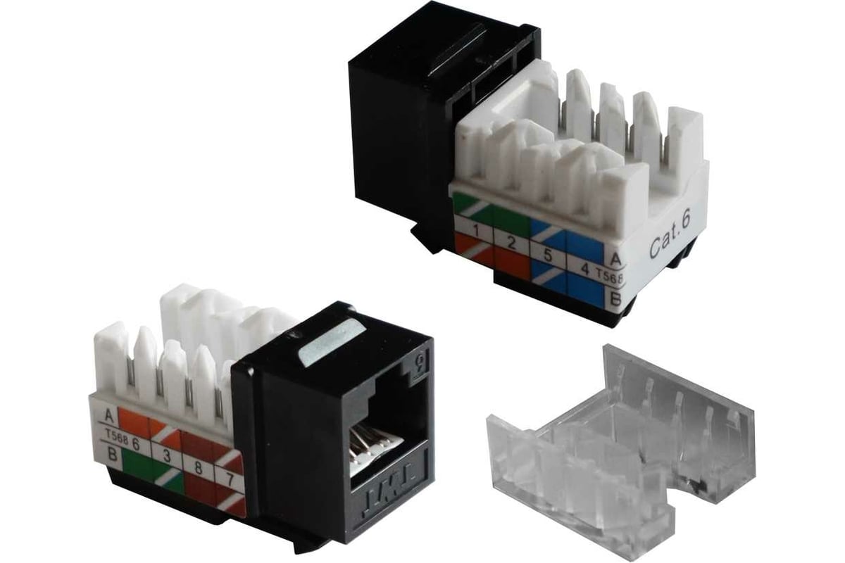 Вставка Keystone RJ-45 TWT категория 6, черная, 90 градусов, -OK45UTP/6 ...