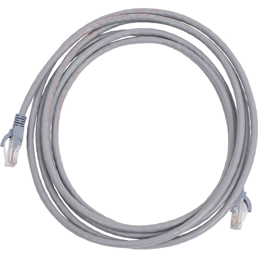 Коммутационный шнур DATAREX u/utp, категория 5e, pvc нга-ls 3,0 м, серый DR-180011 - выгодная ...