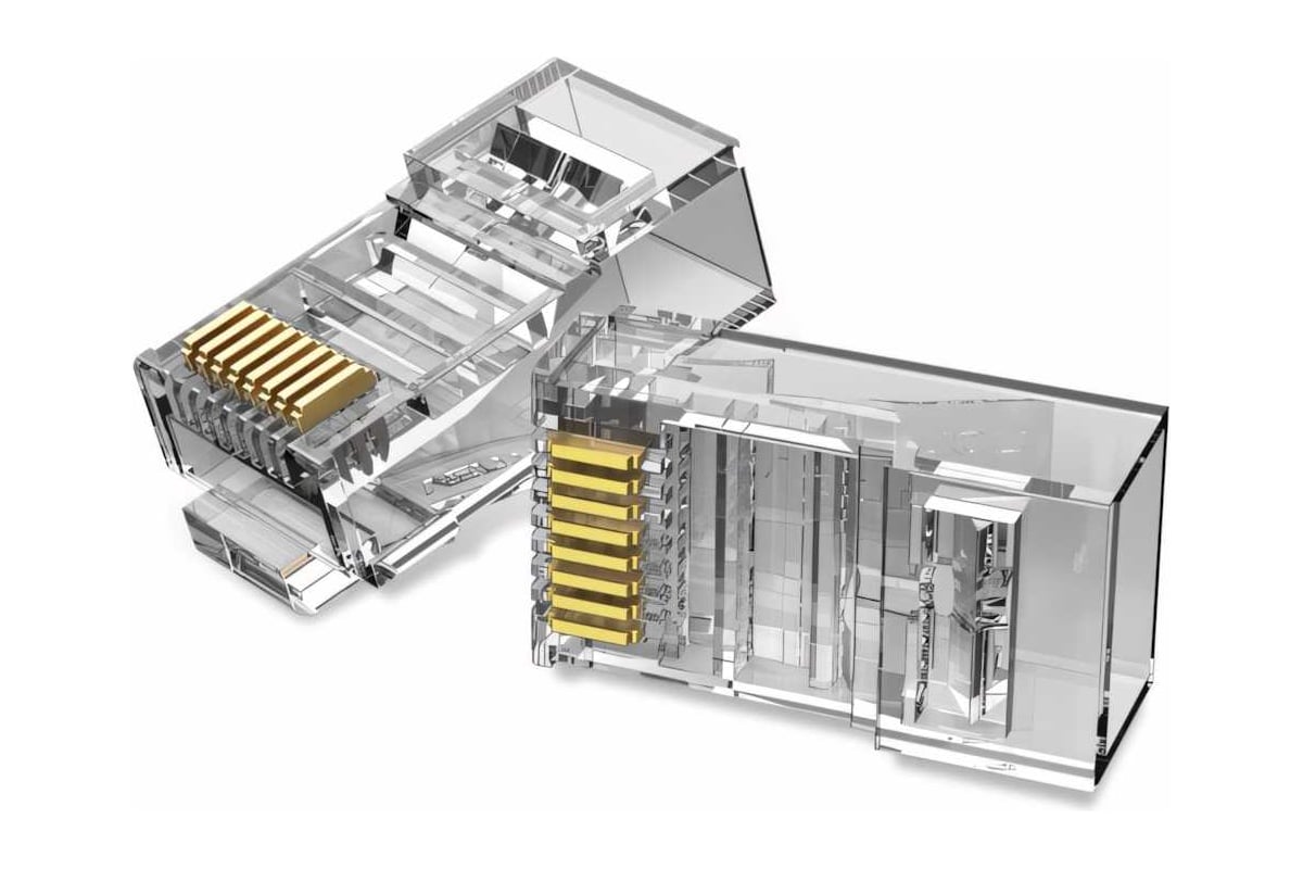 Коннектор RJ45 (8p8c) VENTION, UTP, cat. 6A, под витую пару (10шт ...