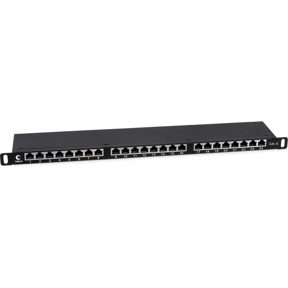 Патч-панель Cabeus высокой плотности 19" (0,5U), 24 порта RJ-45 ...