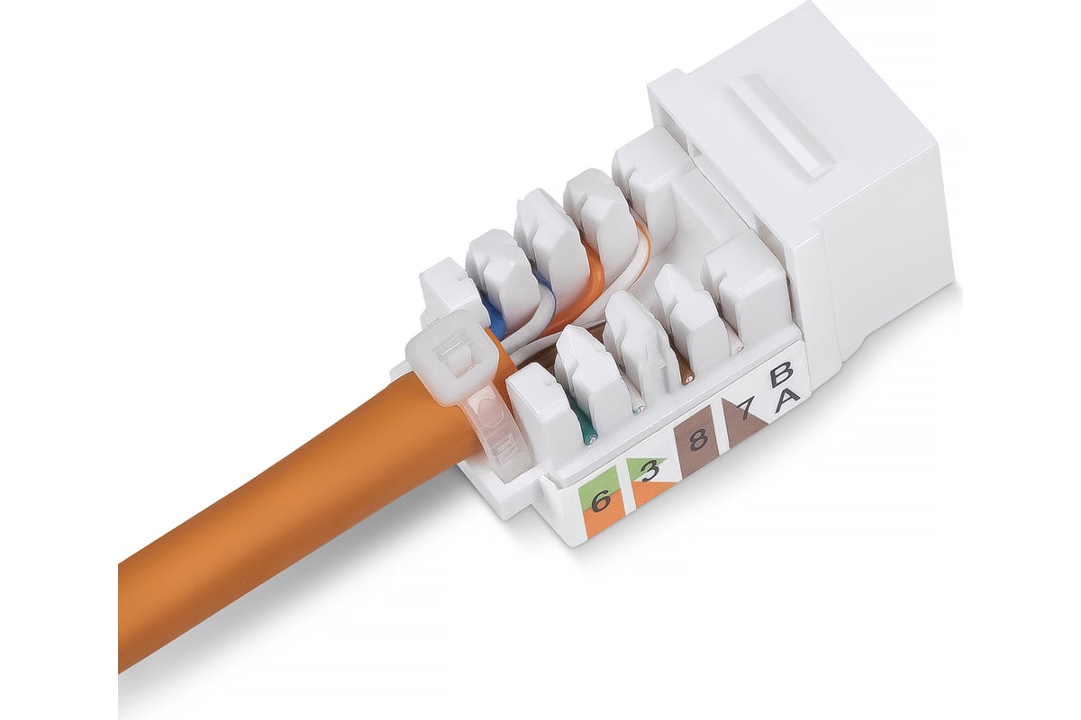 Вставка Keystone Cabeus Jack RJ-45, категория 6, заделка тип 110, белая ...