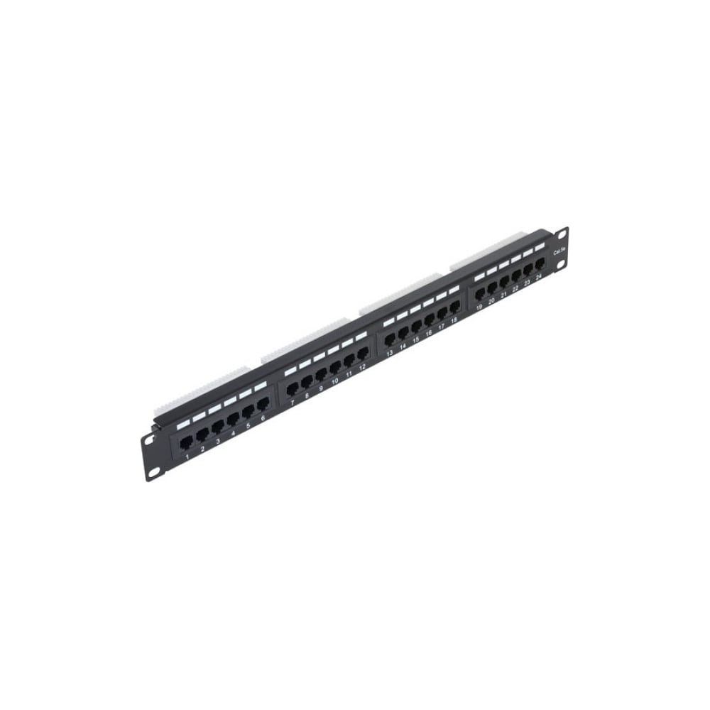 Коммутационная панель 19", 1U, 24 порта, Кат.5e Класс D, 100МГц, RJ45 ...
