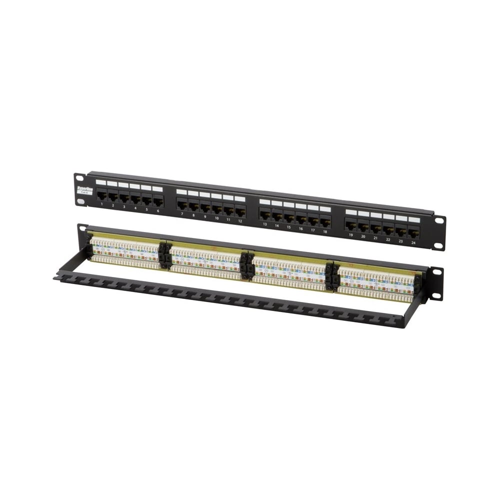 Патч-панель 19", 1U, 24 порта RJ-45, категория 6, Dual IDC Hyperline ...