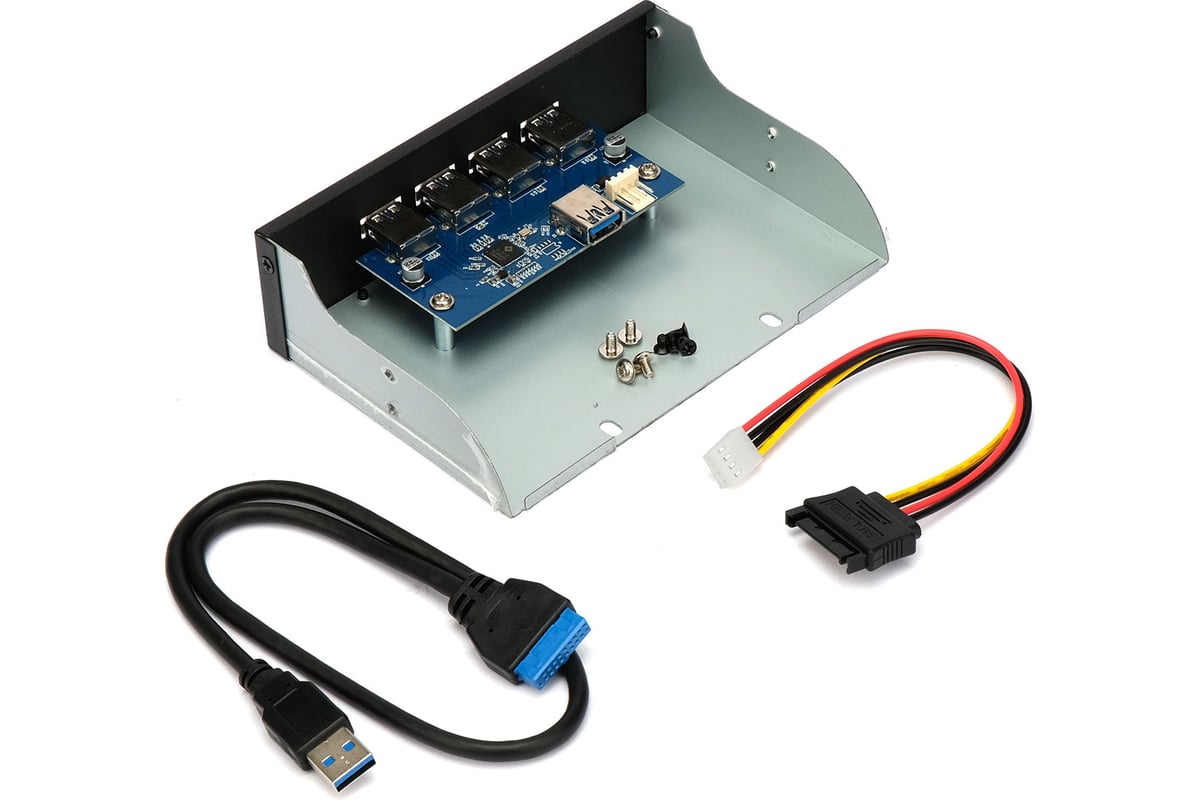 Планка usb 3.0 Gembird на переднюю панель 5.25", 4xusb-a 3.0, FP5.25 ...