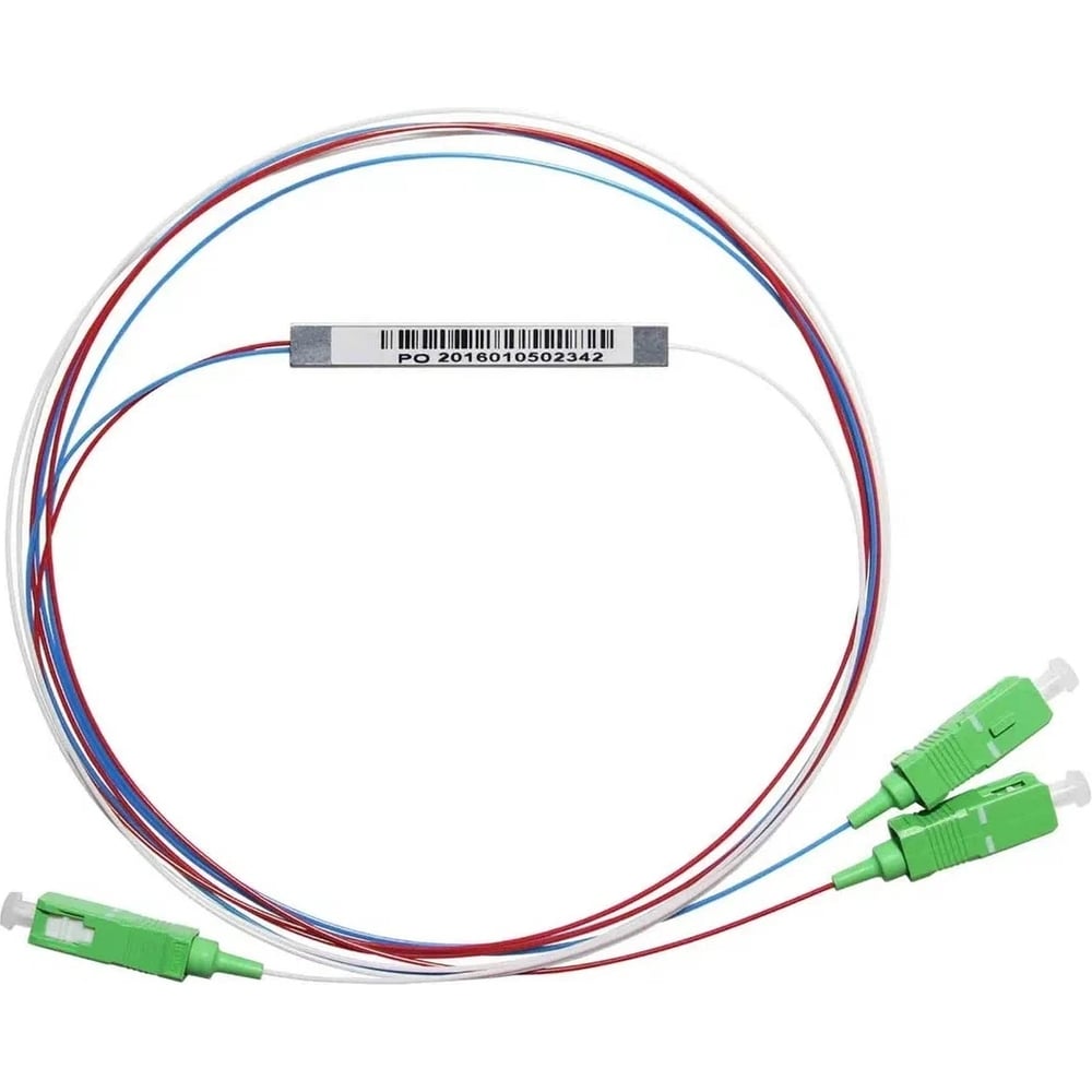 Оптический сплиттер SUPRLAN PLC 1x2, 0.9мм, гильза, SC/APC 09-0414 ...