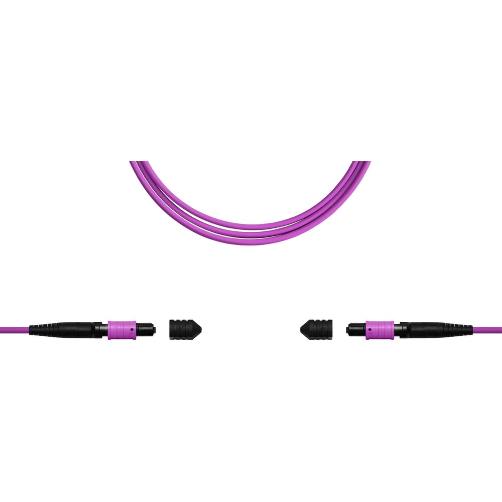 Кабельная сборка TopLan MPO-MPO, 12 волокон OM4, тип B (Key Up-Key Up), низкие потери, LSZH, 30 ...