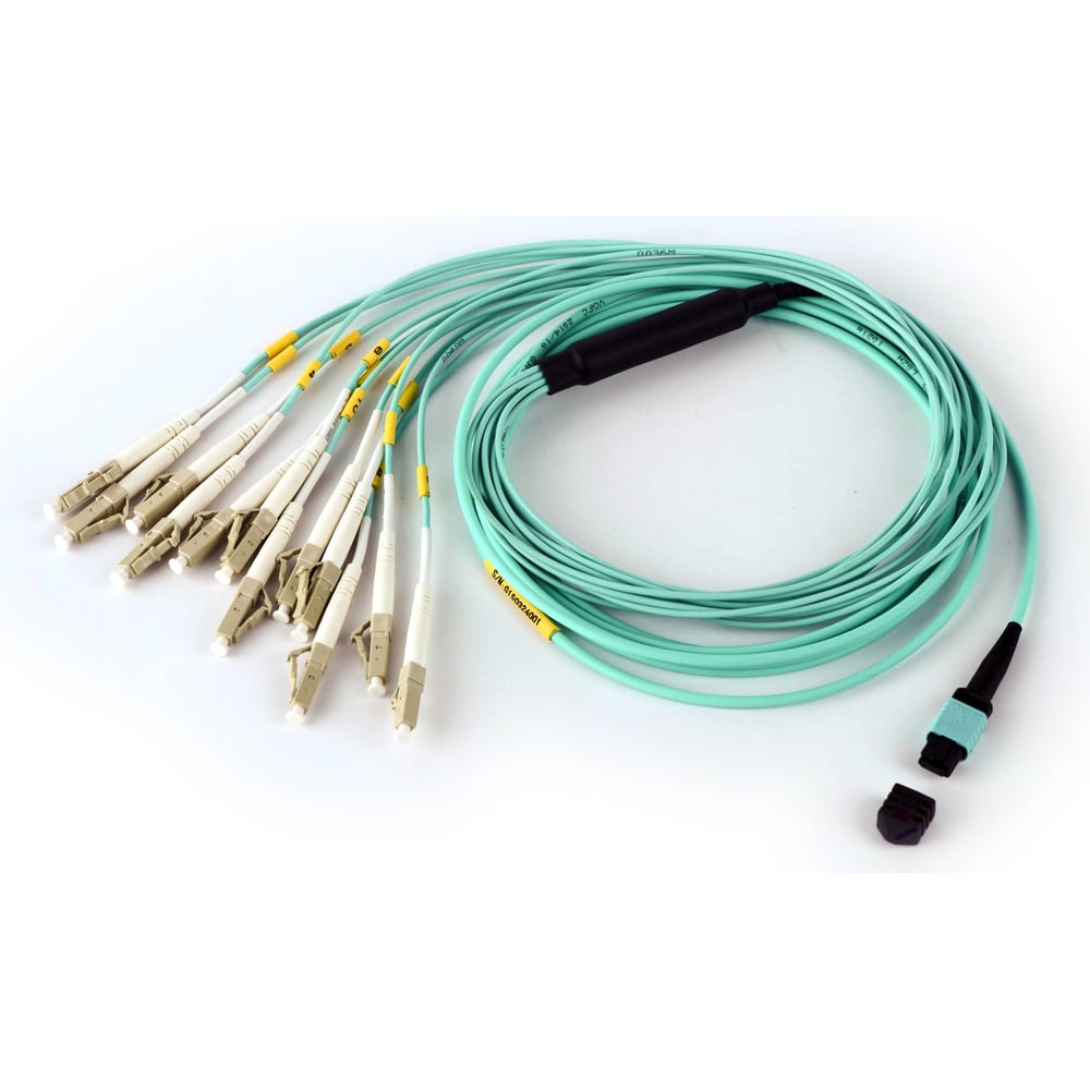 Кабельная сборка TopLan MPO-12LC, 12 волокон OM3, низкие потери, LSZH ...