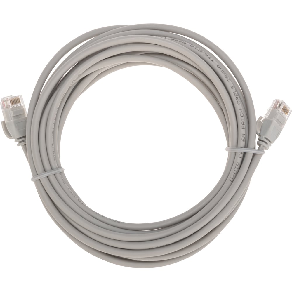 Патч-корд REXANT u/utp cat 6a (10g), rj45-rj45, 28awg, lszh, серый, 5м 02-0380-5 - выгодная цена ...