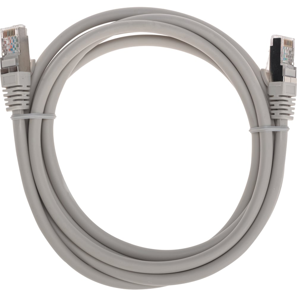 Патч-корд REXANT s/ftp cat 6a (10g), rj45-rj45, 28awg, lszh, серый, 2м 02-0390-2 - выгодная цена ...