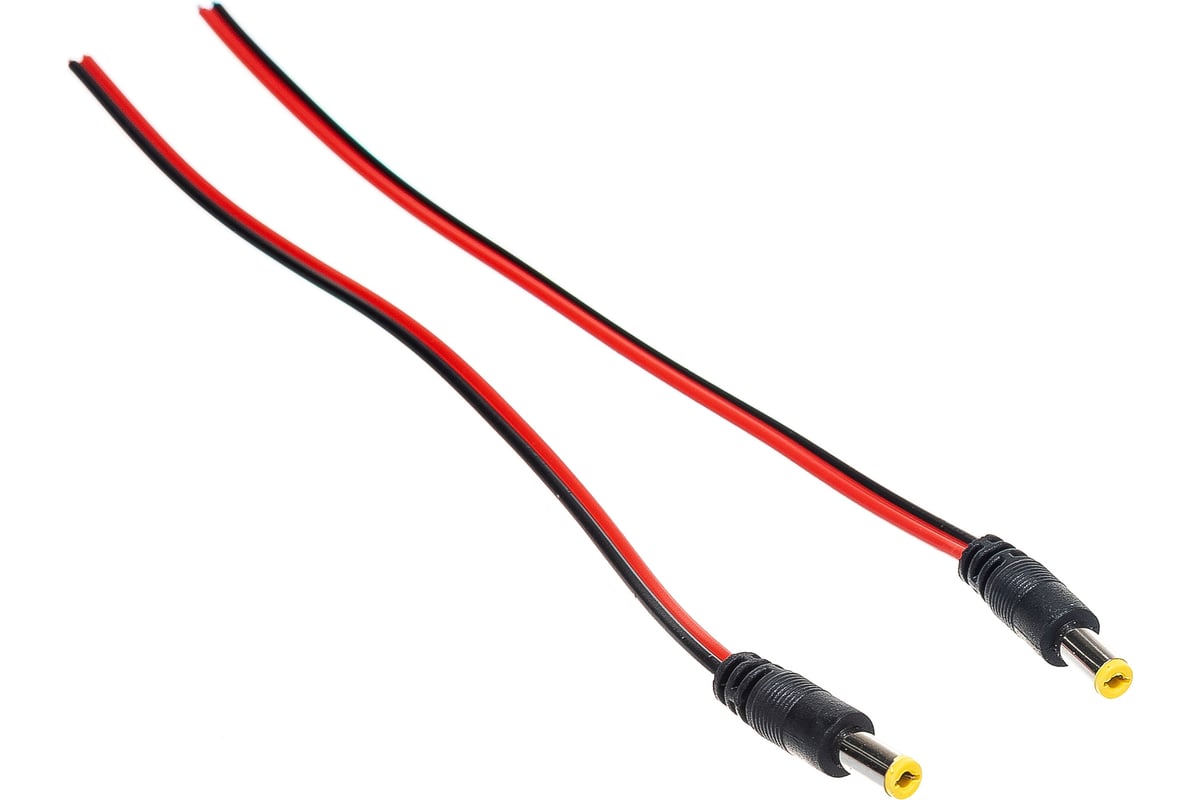 Разъем питания REXANT штекер 2.1х5.5x10мм с проводом 20см, 50шт 14-0313 - выгодная цена, отзывы ...